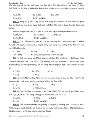 Các phương pháp giúp giải nhanh bài tập hóa học - GV: Đỗ Xuân Hưng | PDF