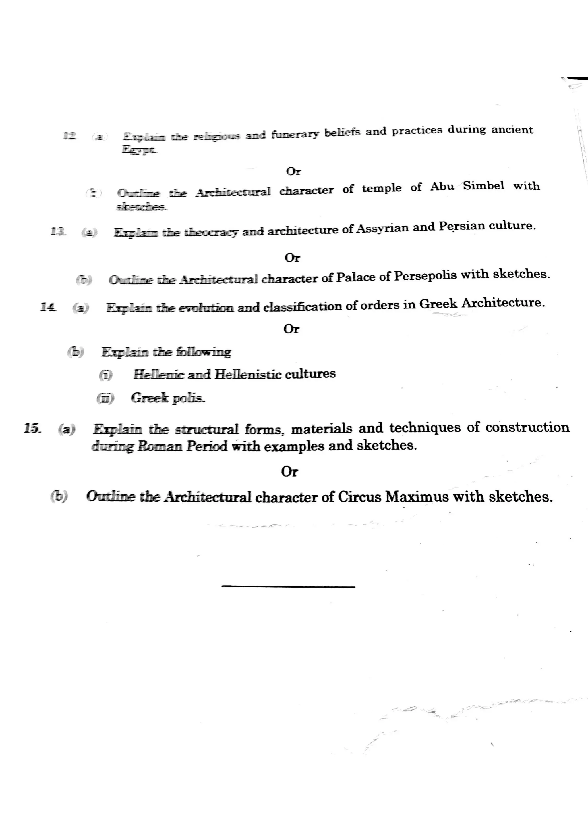HISTORY OF ARCHITECTURE question papers | PDF