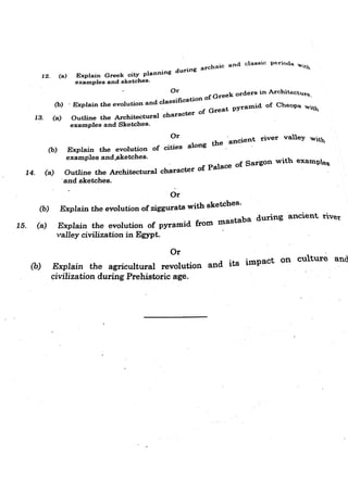 HISTORY OF ARCHITECTURE question papers | PDF