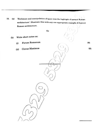 HISTORY OF ARCHITECTURE question papers | PDF