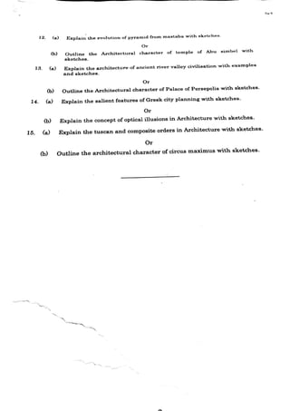 HISTORY OF ARCHITECTURE question papers | PDF