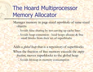 Hoard: A Scalable Memory Allocator for Multithreaded Applications | PPT