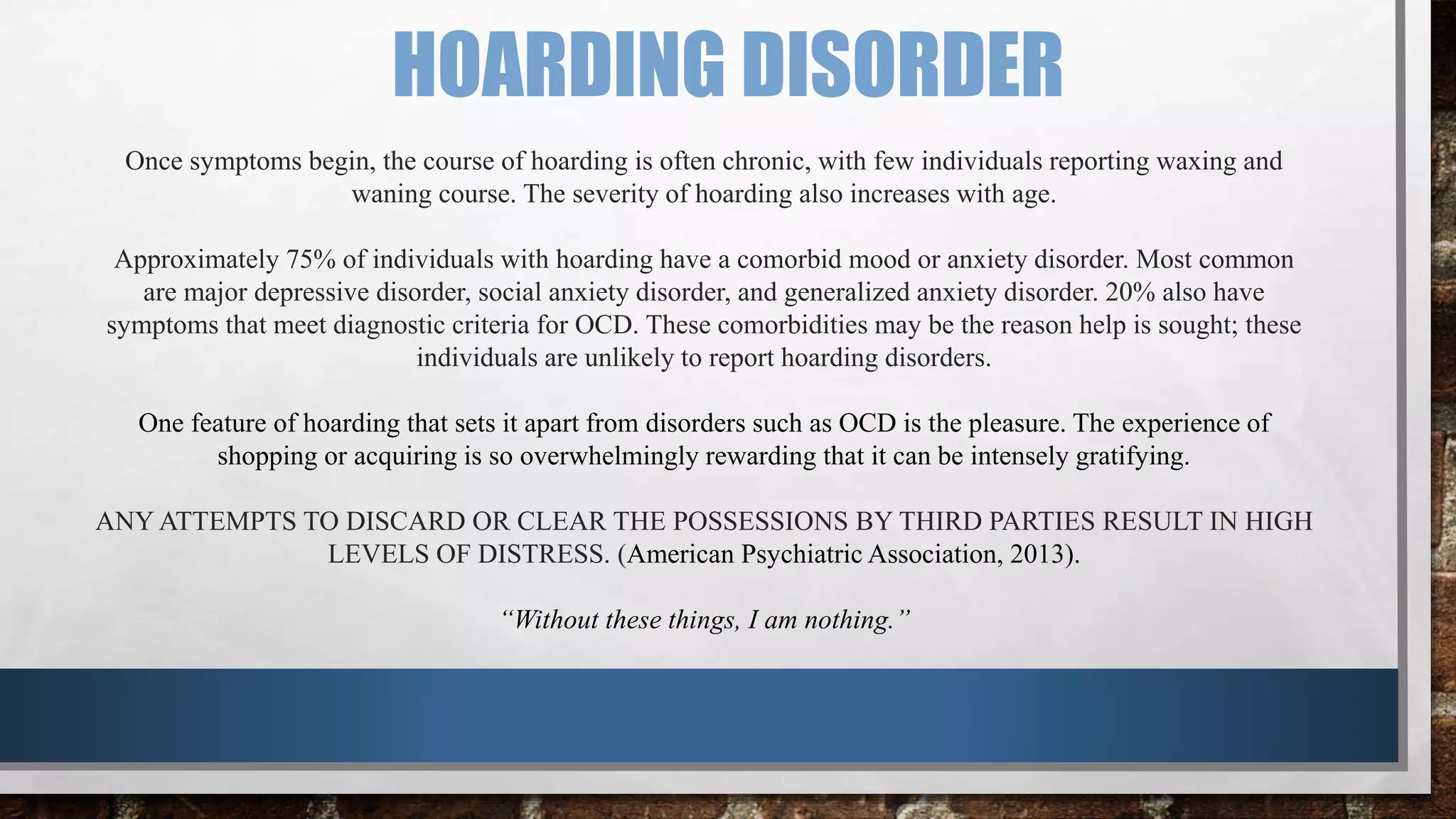 Hoarding disorder pres | PPTX