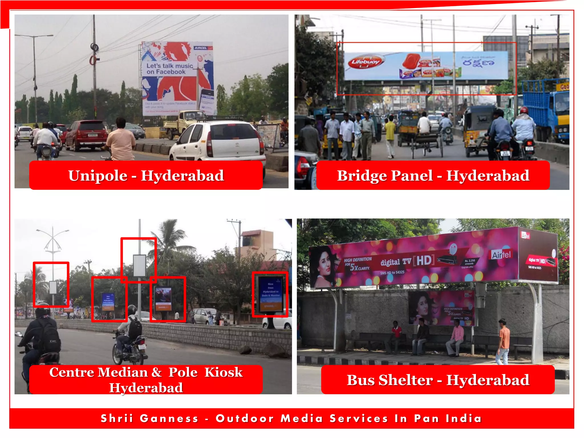 Hoarding, unipole, billboard, gantry, bus shelter etc Advertising - Pan ...