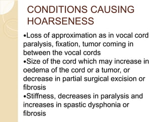 Hoarseness of voice | PPTX