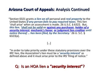HOA and IRS Lien Priority Issues | PPT