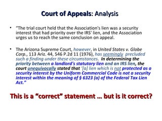 HOA and IRS Lien Priority Issues | PPT