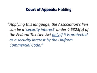 HOA and IRS Lien Priority Issues | PPT