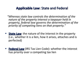 HOA and IRS Lien Priority Issues | PPT