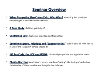 HOA and IRS Lien Priority Issues | PPT