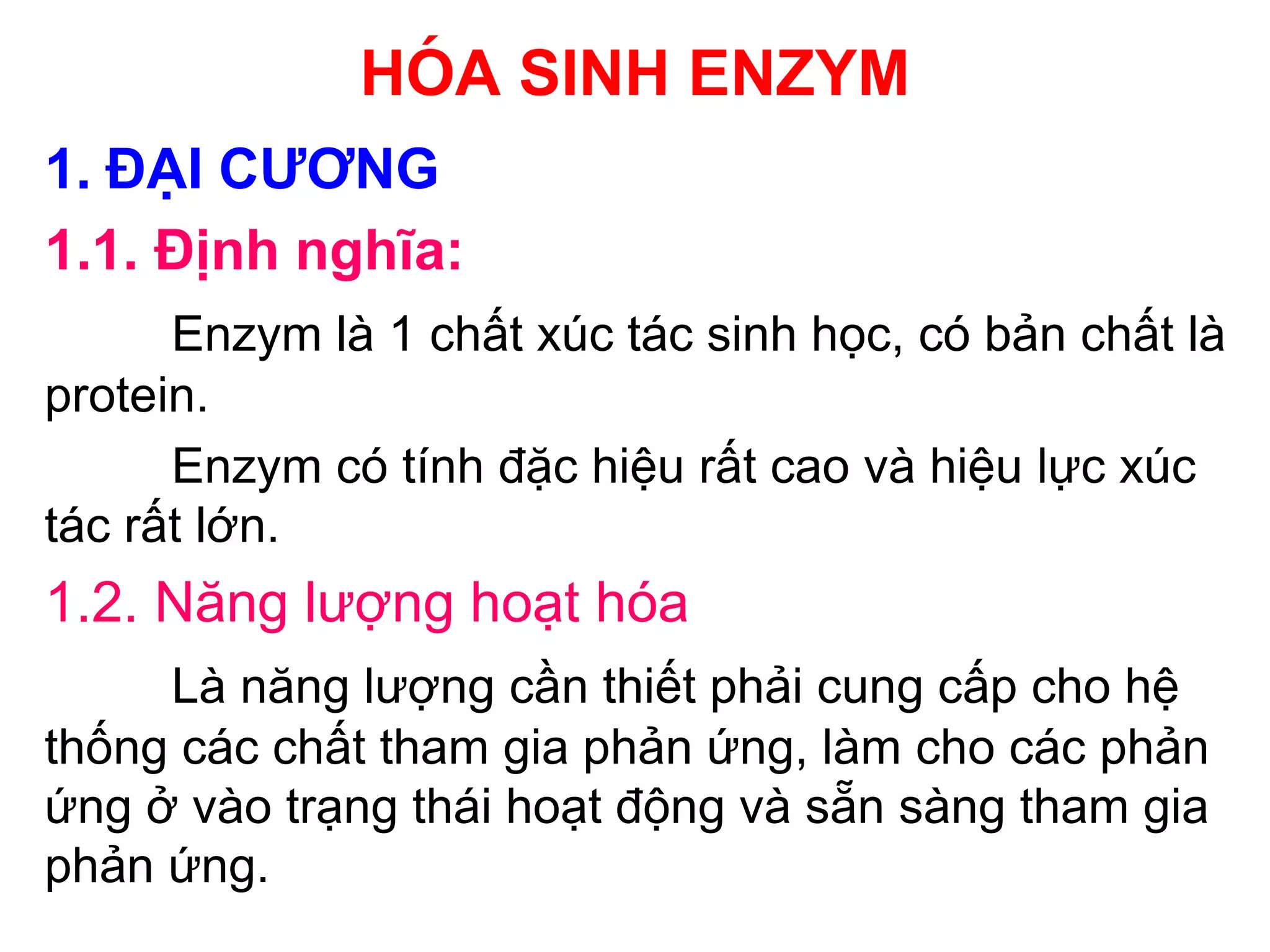 Hoá sinh enzym | PDF