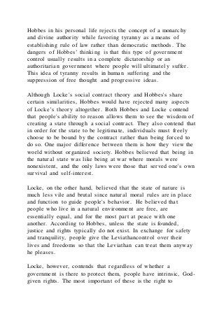 Hobbes’ Leviathan versus Locke and the God-given Rights of Man | PDF