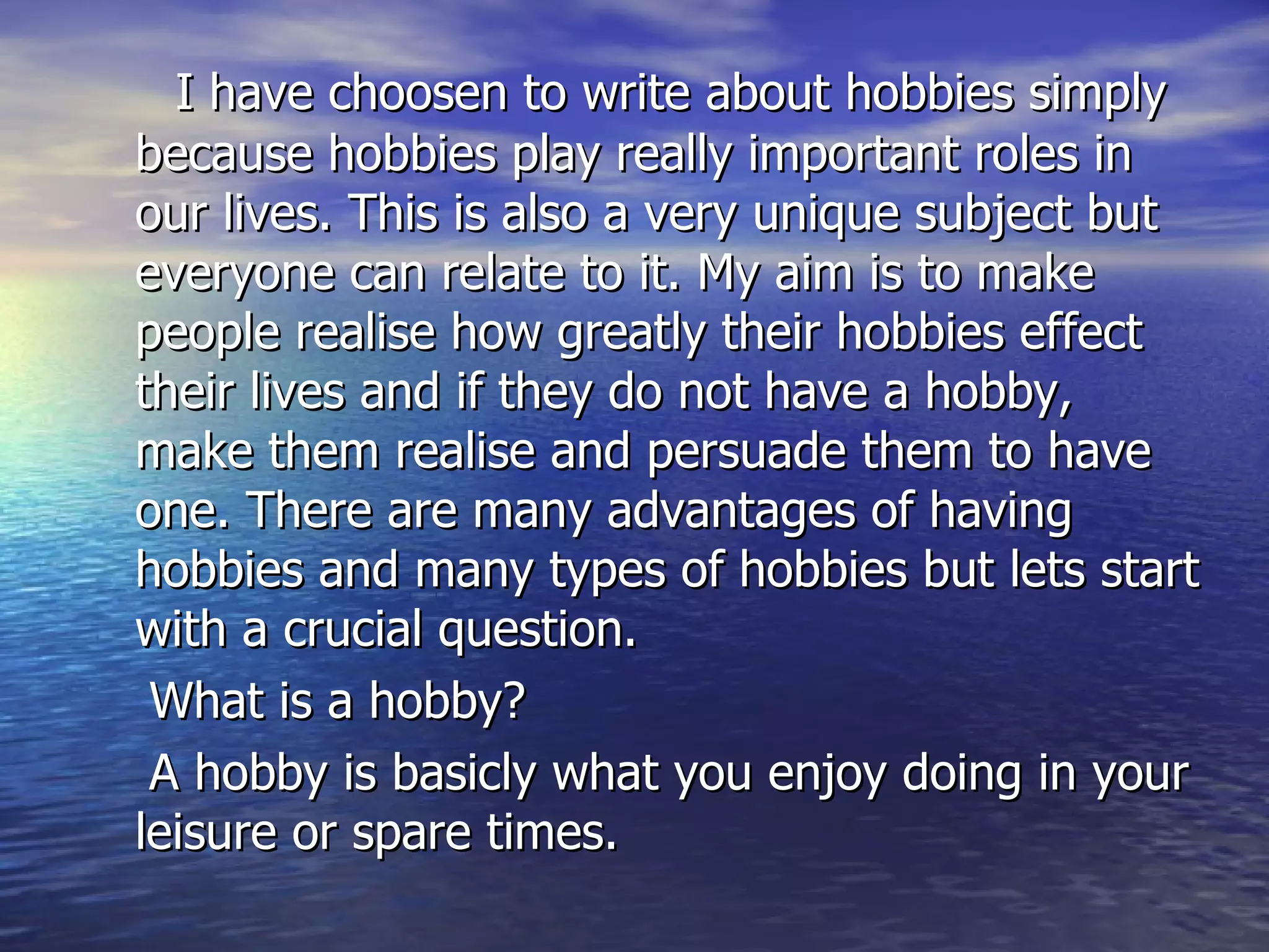 Hobbies | PPT