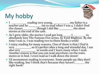 Hobbies- an article | PPTX