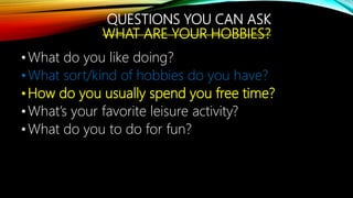 Hobbies and Interest | PPTX