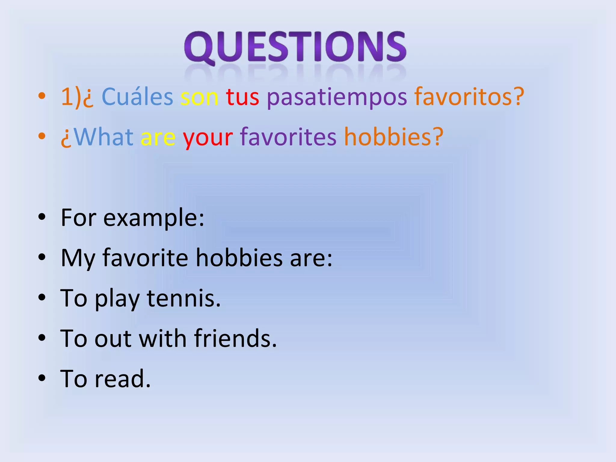 Hobbies and sports | PPT
