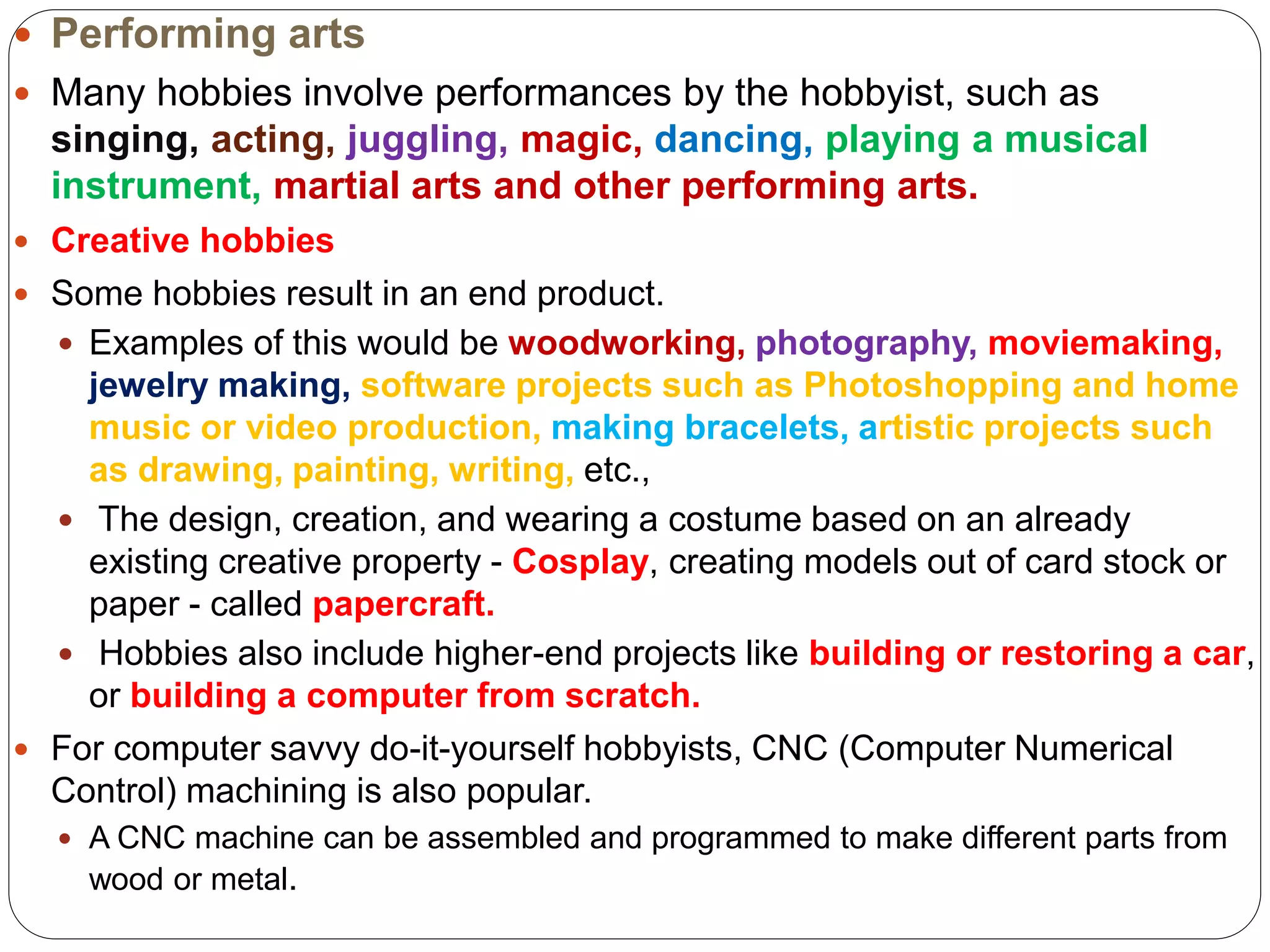 Hobbies and interest | PPTX