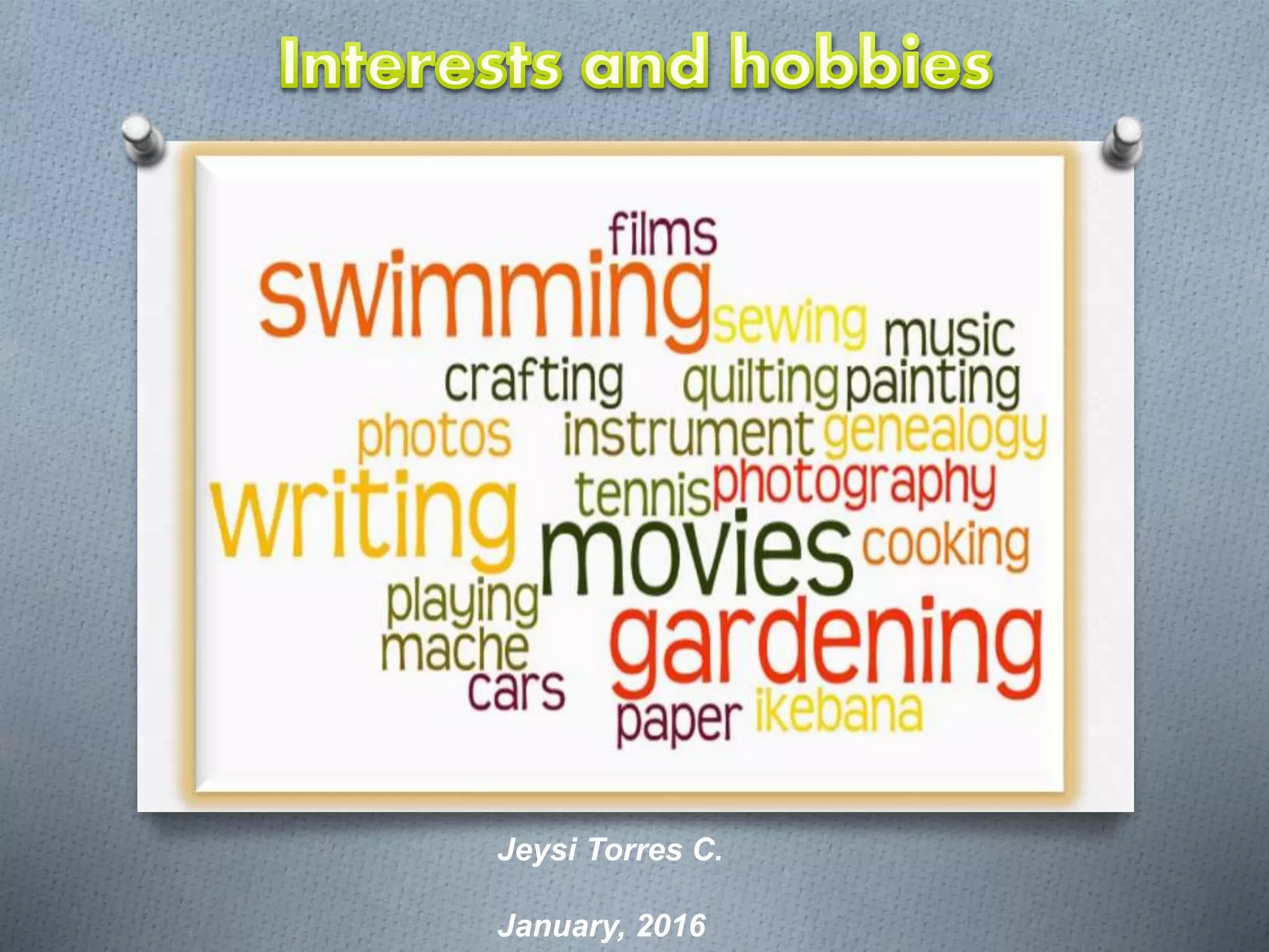 Hobbies and interests | PPTX