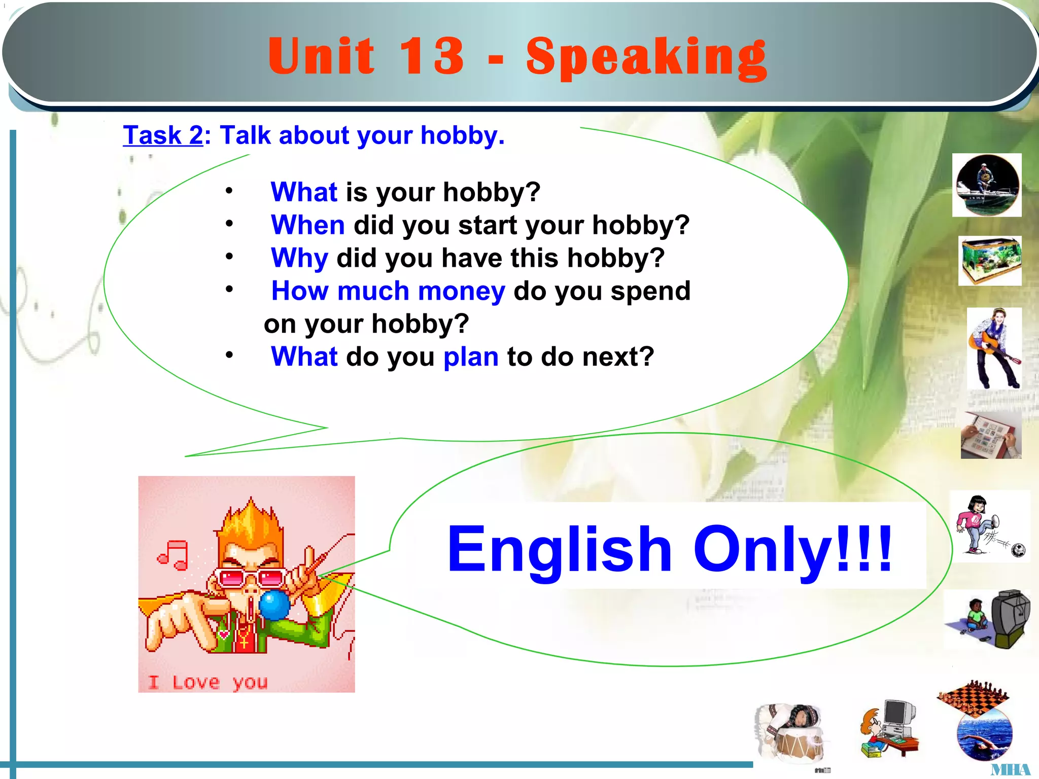 Unit 13 - Speaking (grade 11) | PPT