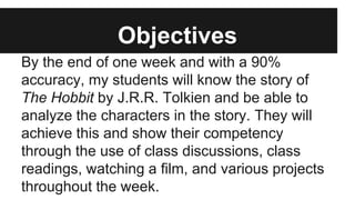 Hobbit unit plan powerpoint | PPT