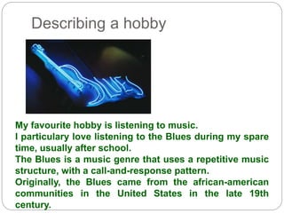 Hobby a description | PPT