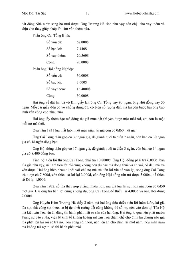 Ho bieu chanh mot doi tai sac | PDF