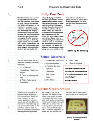 Hobson Back To School Newsletter | PDF