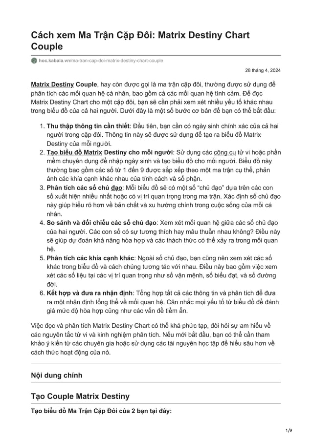 Cách xem Ma Trận Cặp Đôi Matrix Destiny Chart Couple.pdf