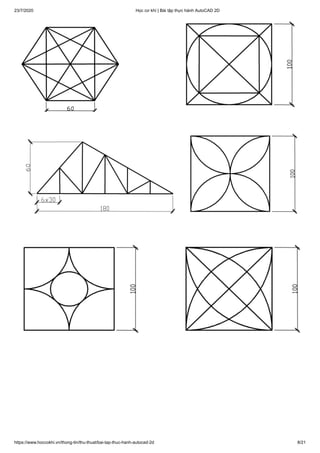 hoccokhi.vn Bài tập thực hành AutoCAD 2D | PDF