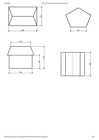 hoccokhi.vn Bài tập thực hành AutoCAD 2D | PDF