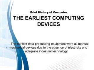 Short History of Computer | PPSX