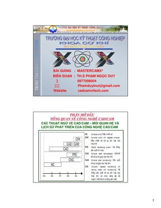 [hoccokhi.vn] Bài giảng Mastercam X4 - Phạm Ngọc Duy | PDF