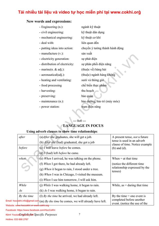 hoccokhi.vn Tiếng Anh Cho Sinh Viên Ngành Cơ Khí Nông Nghiệp | PDF | Civil Engineering Industry ...