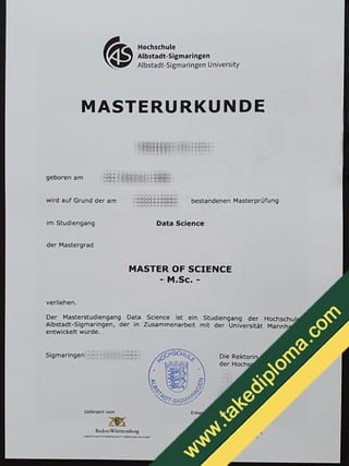 Hochschule Albstadt-Sigmaringen diploma sample | PDF