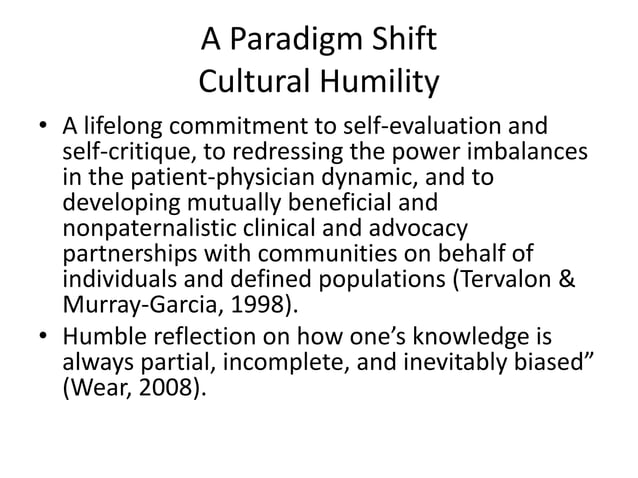 Cultural Humility: A Paradigm Shift Through Global Engagement ...