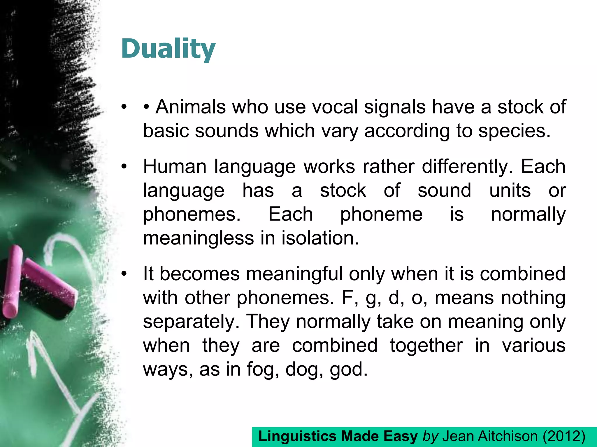 Hockett’s language features | PPTX
