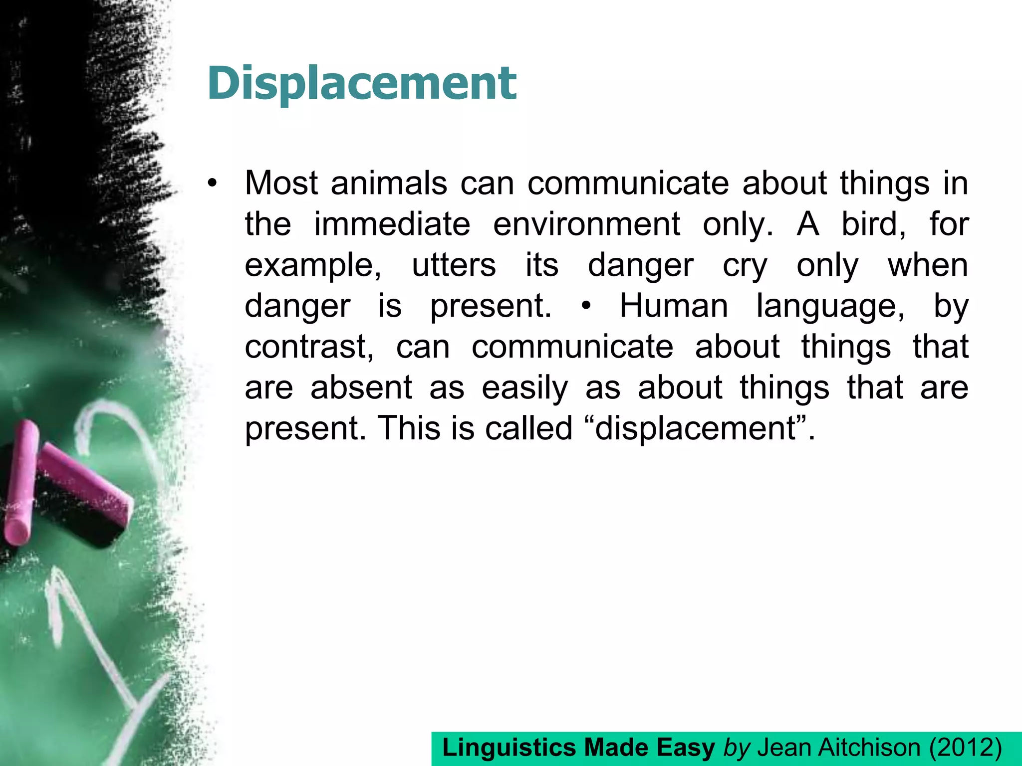 Hockett’s language features | PPTX