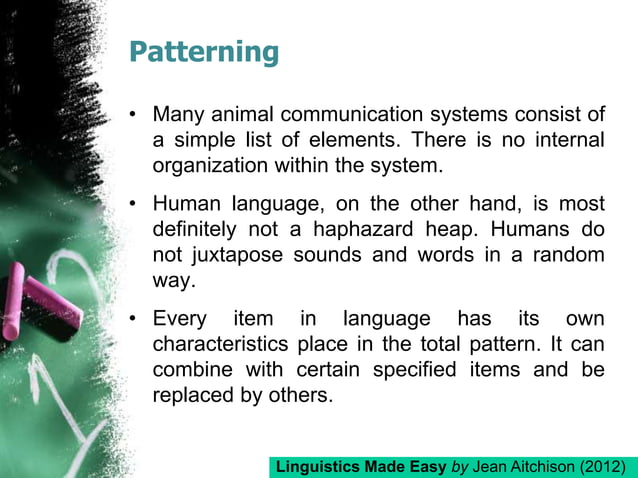 Hockett’s language features | PPTX | Technology & Computing
