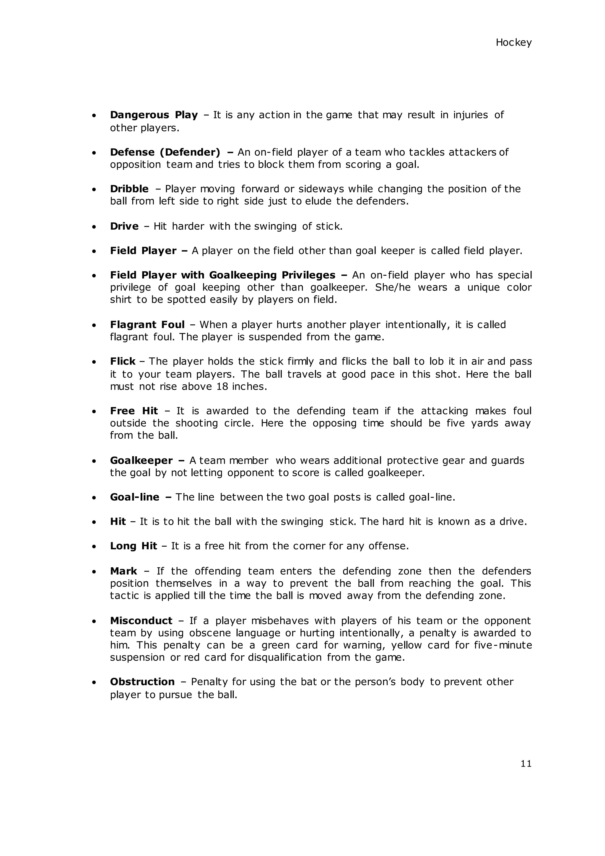 Hockey project class12 | DOCX