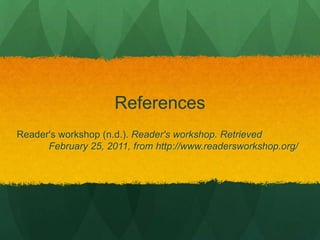 Reading Workshop Overview | PPT