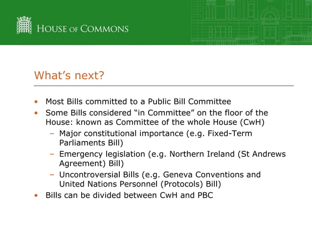 House of Commons legislative process | PPT