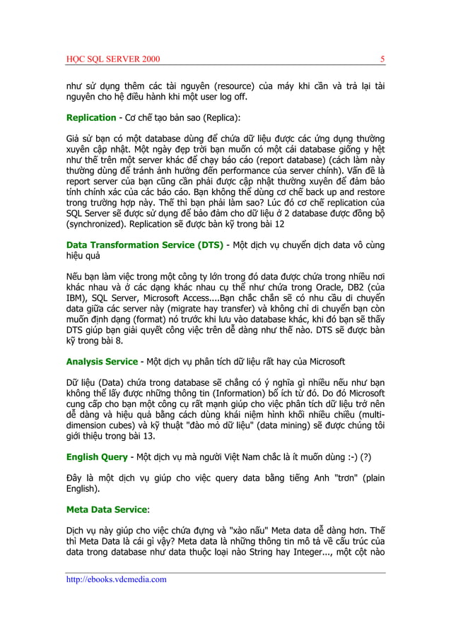 Hoc sql server 2000 | PDF