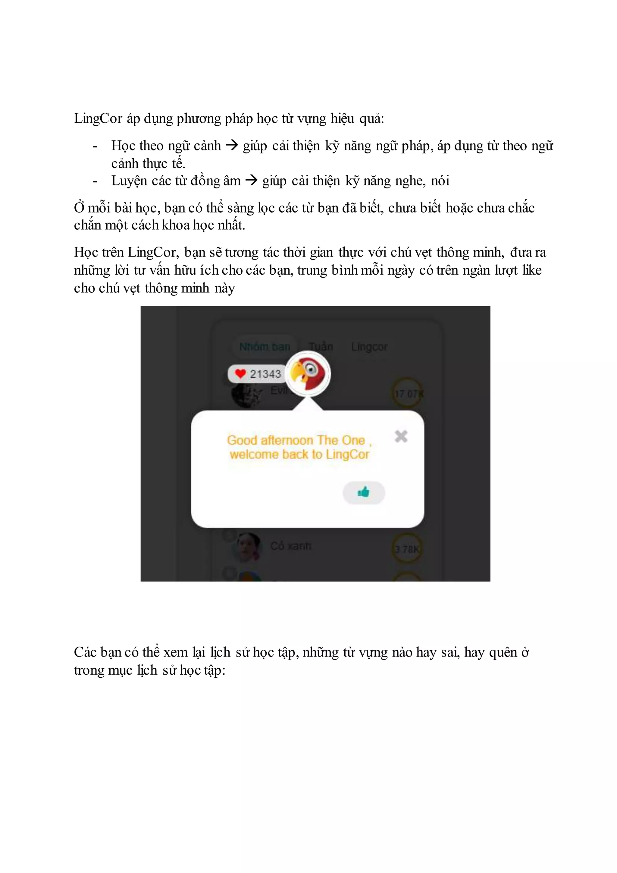 Học từ vựng tiếng anh trên LingCor.net