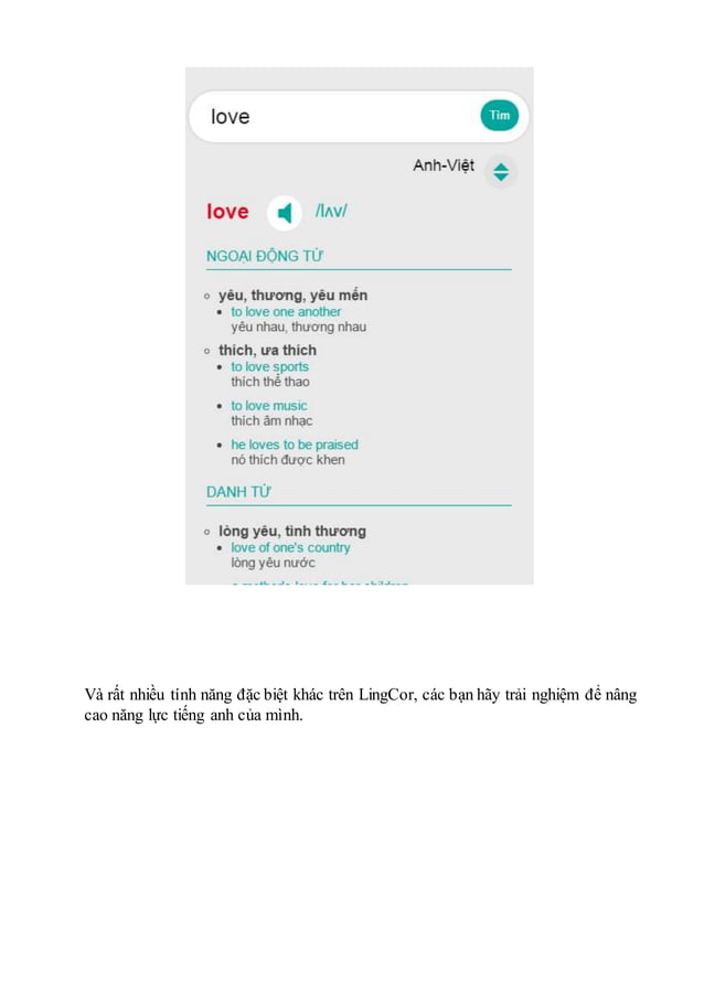 Học từ vựng tiếng anh trên LingCor.net