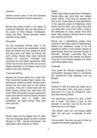 Costumes of east indian tribes | DOCX