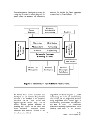 “Enterprise Resource Planning in Textiles” | PDF