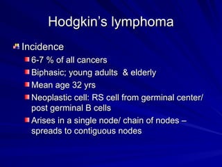 Hodgkin’s Lymphoma classification and etiopathogenesis | PPT
