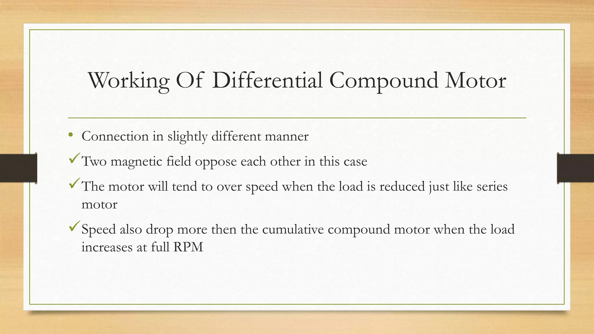 DC compound motor ppt | PPTX