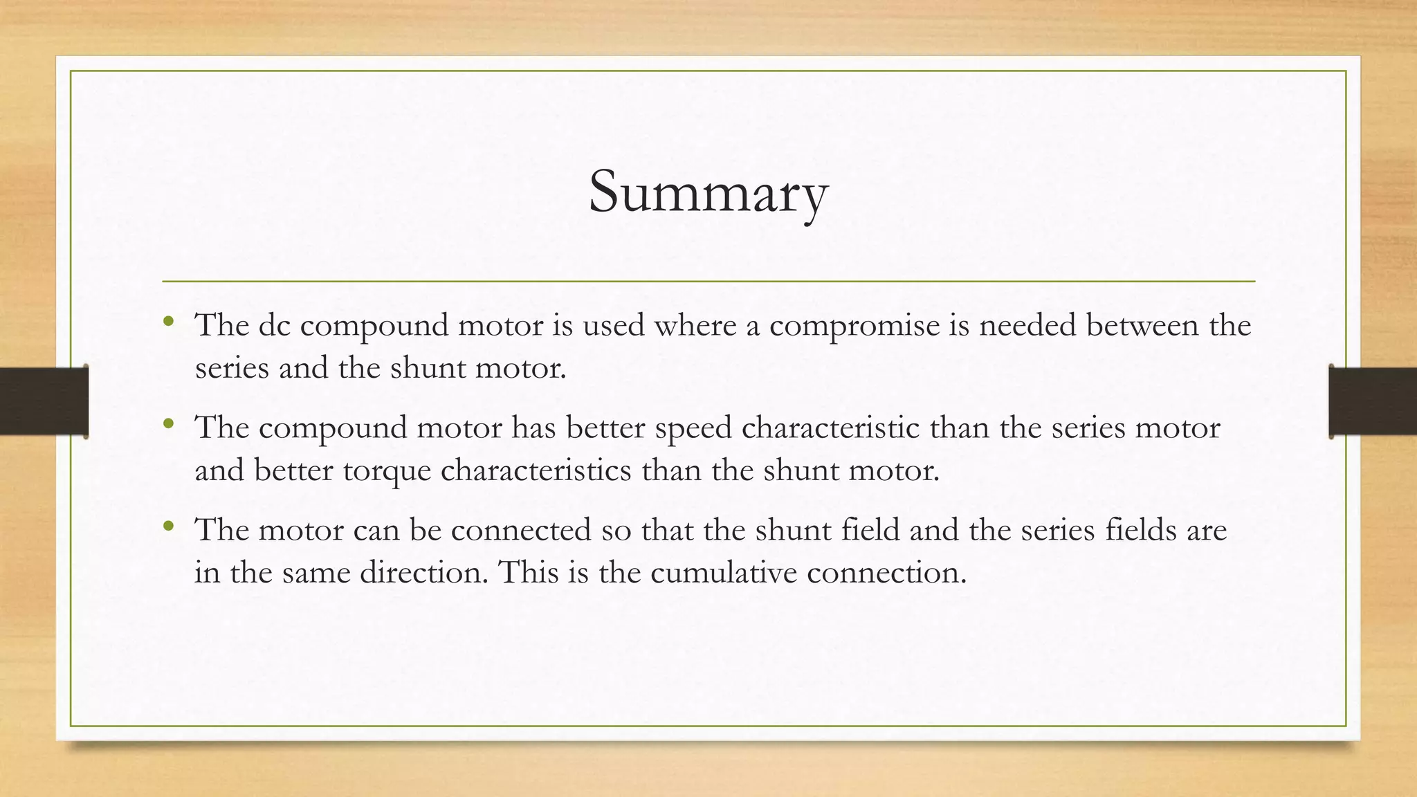 DC compound motor ppt | PPTX
