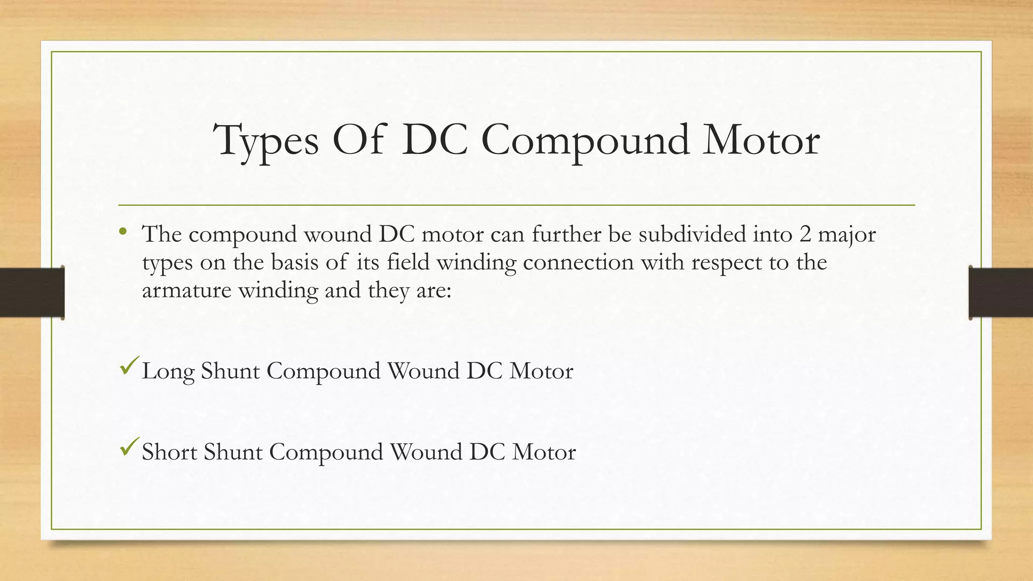 DC compound motor ppt | PPTX